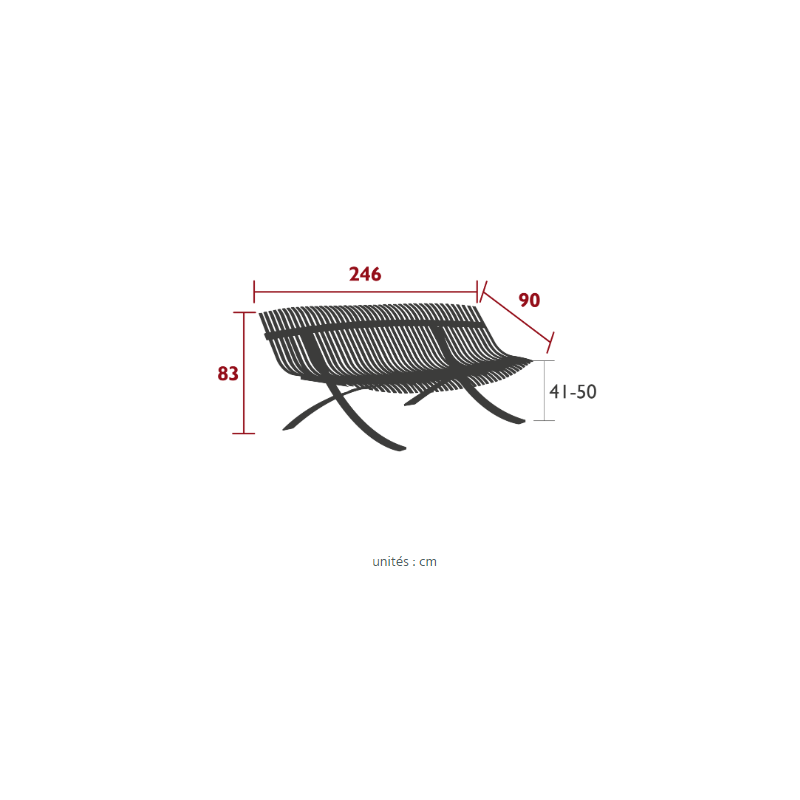 Banc de jardin CHARVARI FERMOB - Latour Mobilier de Jardin